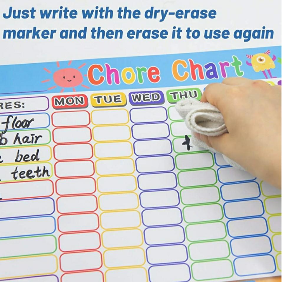 (PO) BN 8-Pack Chore Chart for Kids Dry Erase Responsibility & Reward ...