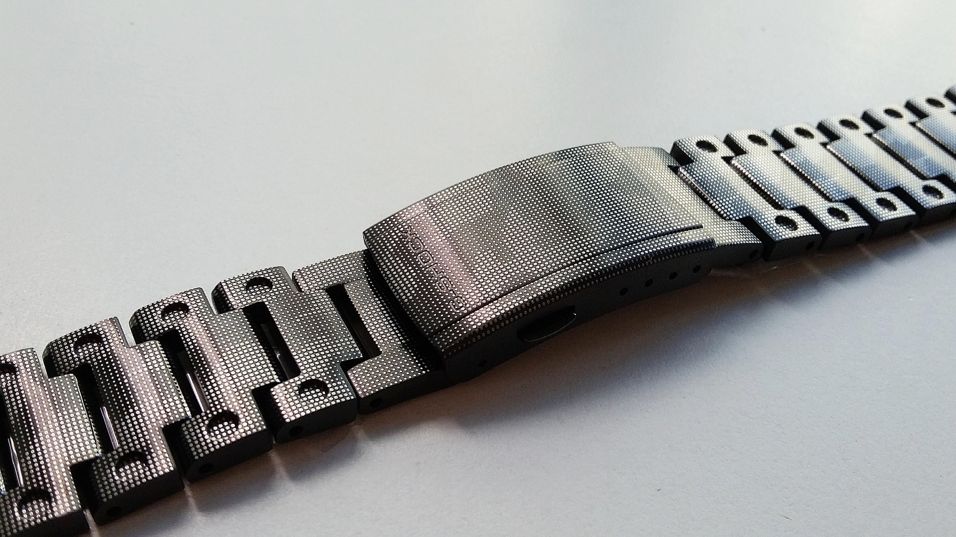 316L STAINLESS STEEL CAMOUFLAGE WATCH CASE & BRACELET W MILLED CLASP ...