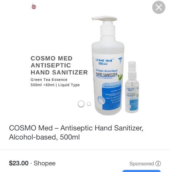 Cosmo Med Antiseptic hand - sanitizer, Beauty & Personal Care ...