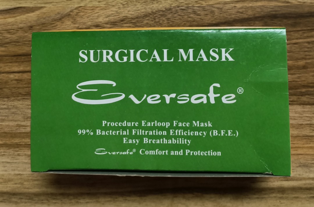 Eversafe surgical mask 3 ply (50 Pcs), Health & Nutrition, Face Masks ...