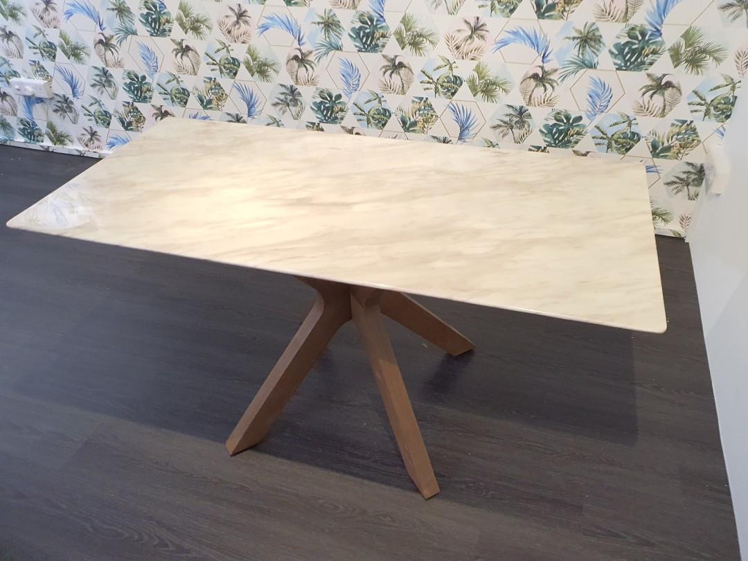 Good quality marble lookalike table, Furniture & Home Living, Furniture ...