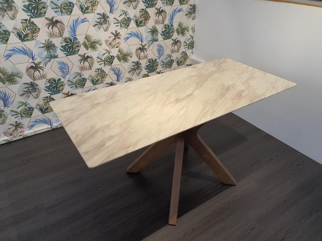 Good quality marble lookalike table, Furniture & Home Living, Furniture ...