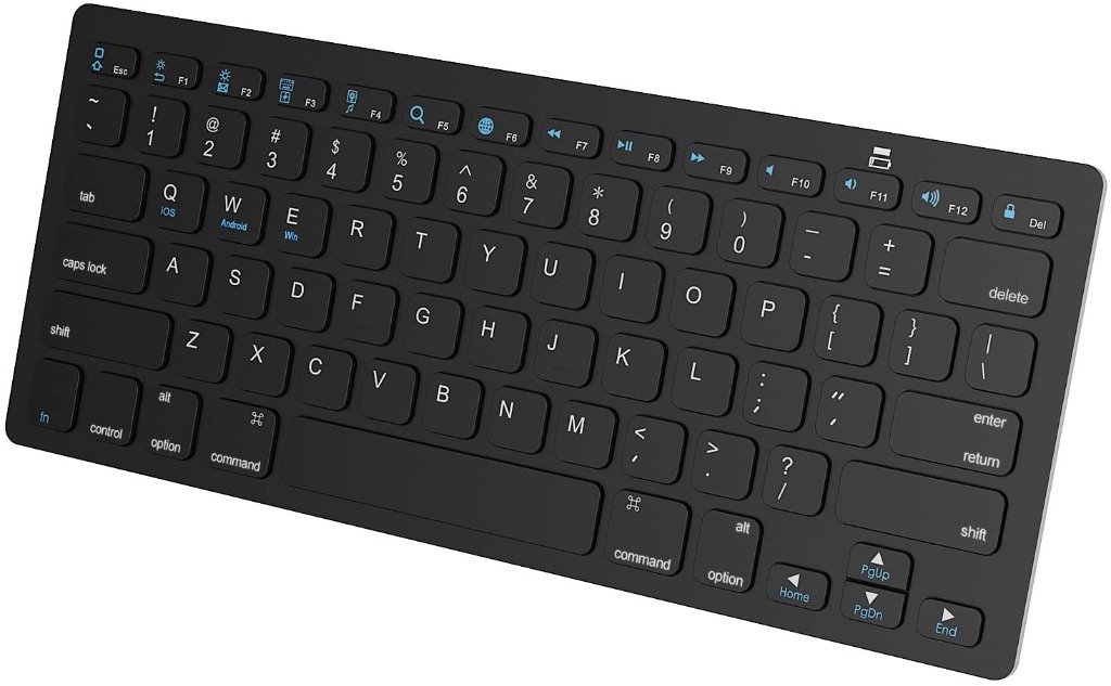JETech 2155 Universal Bluetooth Wireless Keyboard, Black, Computers ...