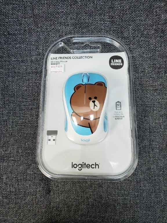 Logitech LINE FRIENDS Collection wireless mouse Brown 無線滑鼠1個, 電腦＆科技, 電腦 ...