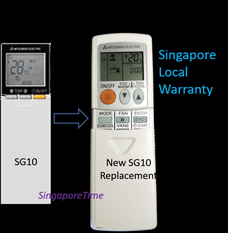 Mitsubishi Aircon Remote Control SG10A SG10B SG10C SG10D MSY-EF10VAS ...