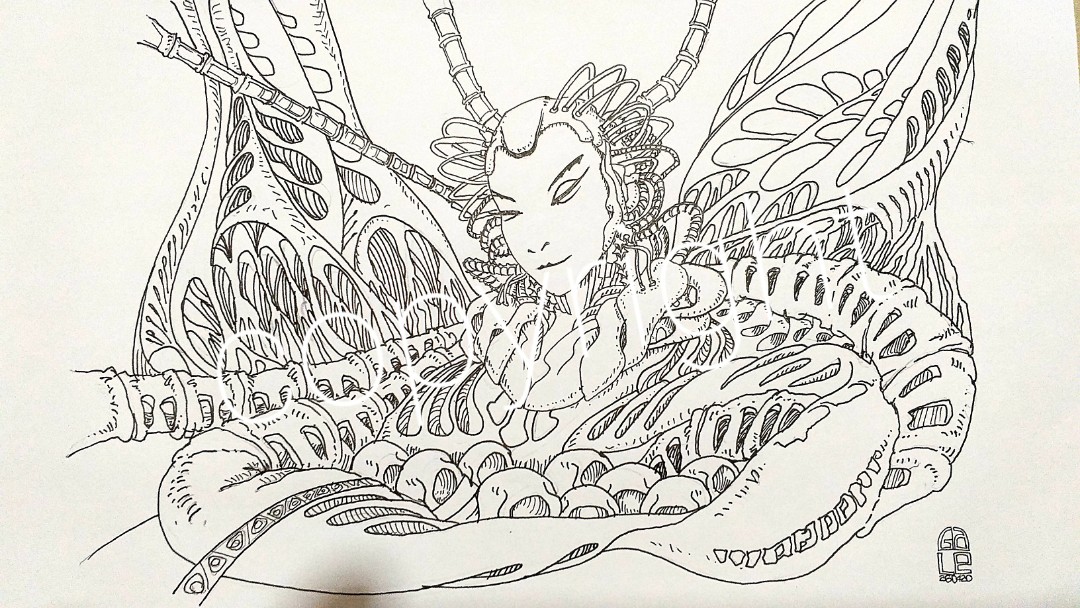 Original Art Alien Lady series 1, Hobbies & Toys, Stationery & Craft ...