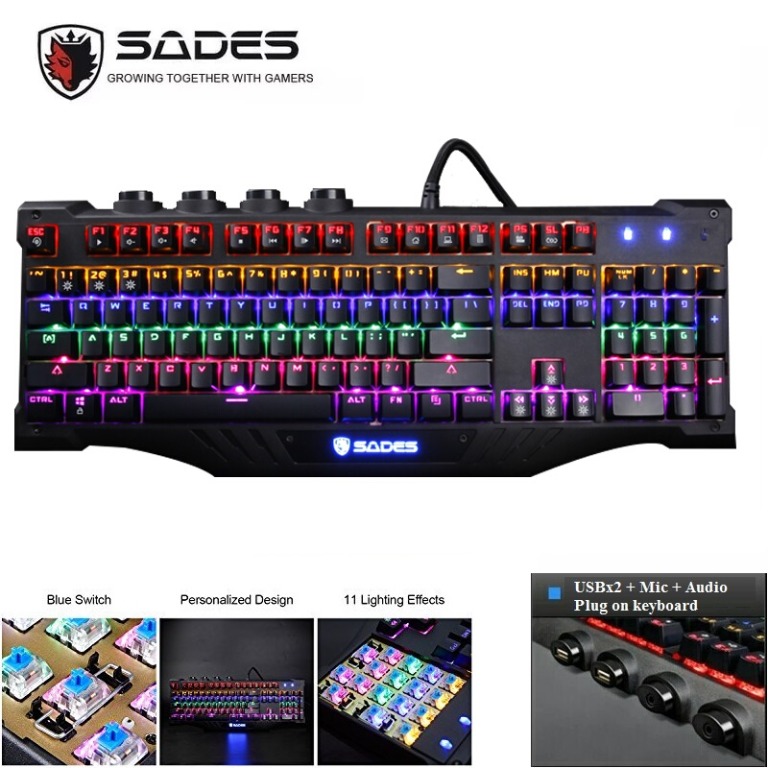 SADES Night Shadow Professional Mechanical Gaming Keyboard, Electronics ...