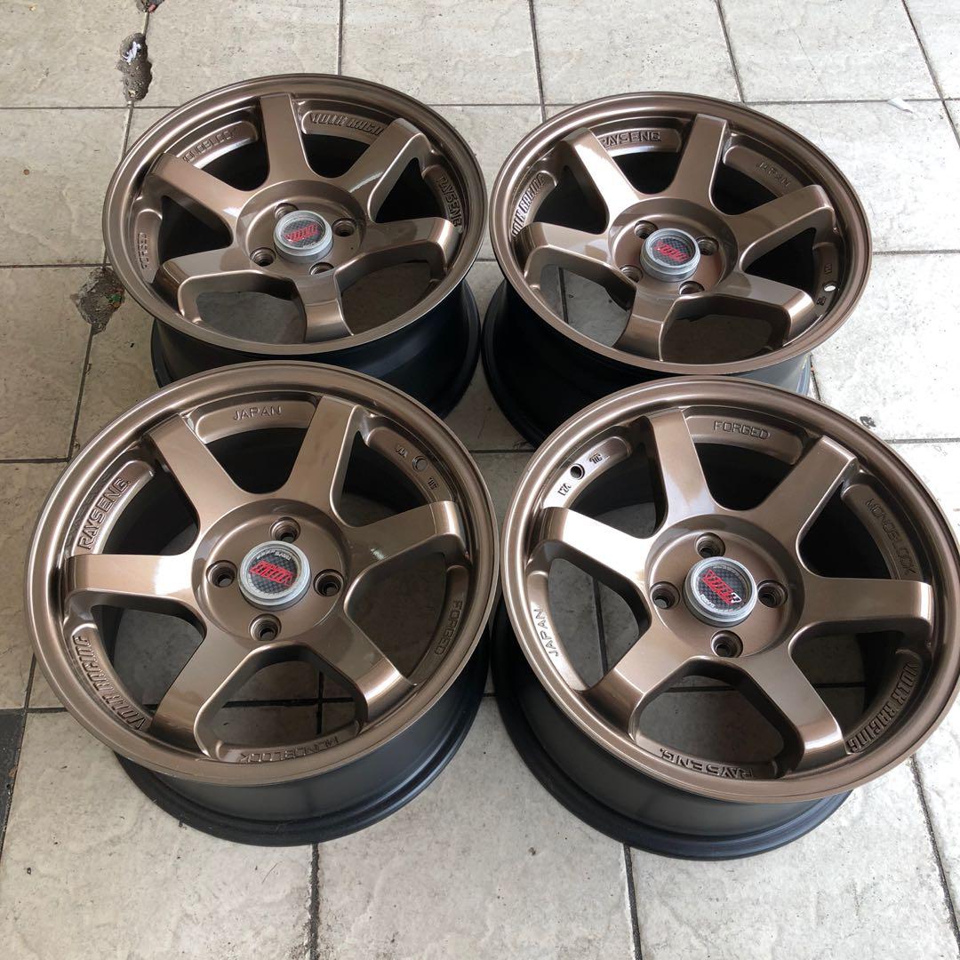 Sport Rim TE37 Concave 15x8jj Pcd100, Auto Accessories on Carousell