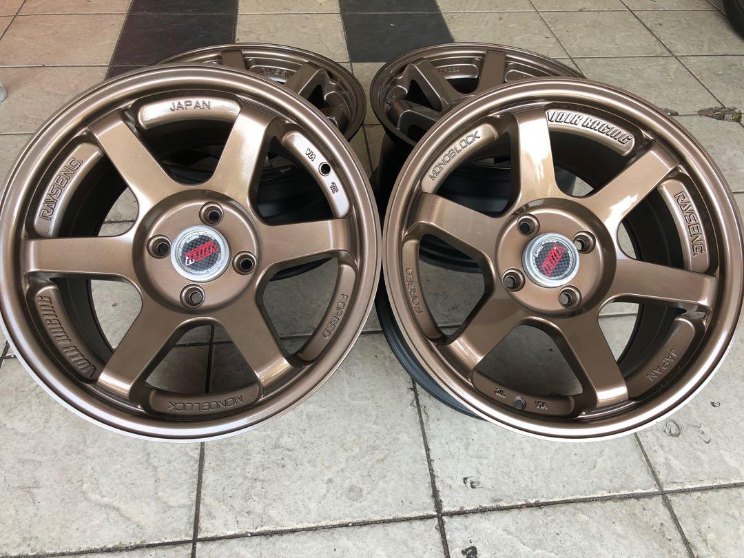 Sport Rim TE37 Concave 15x8jj Pcd100, Auto Accessories on Carousell