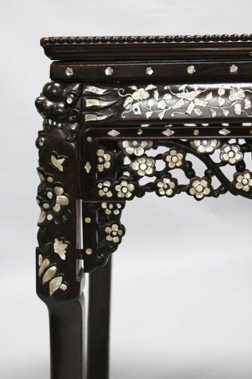 Straits Chinese/Peranakan Mother-of-Pearl Inlaid Hardwood Table ...