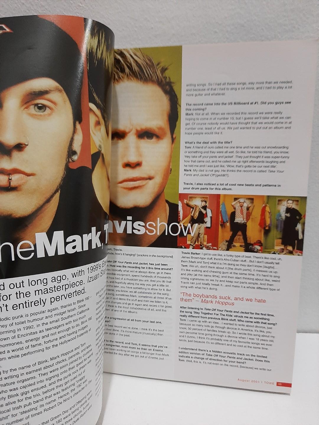 Tone magazine BLINK 182 cover, Hobbies & Toys, Books & Magazines ...