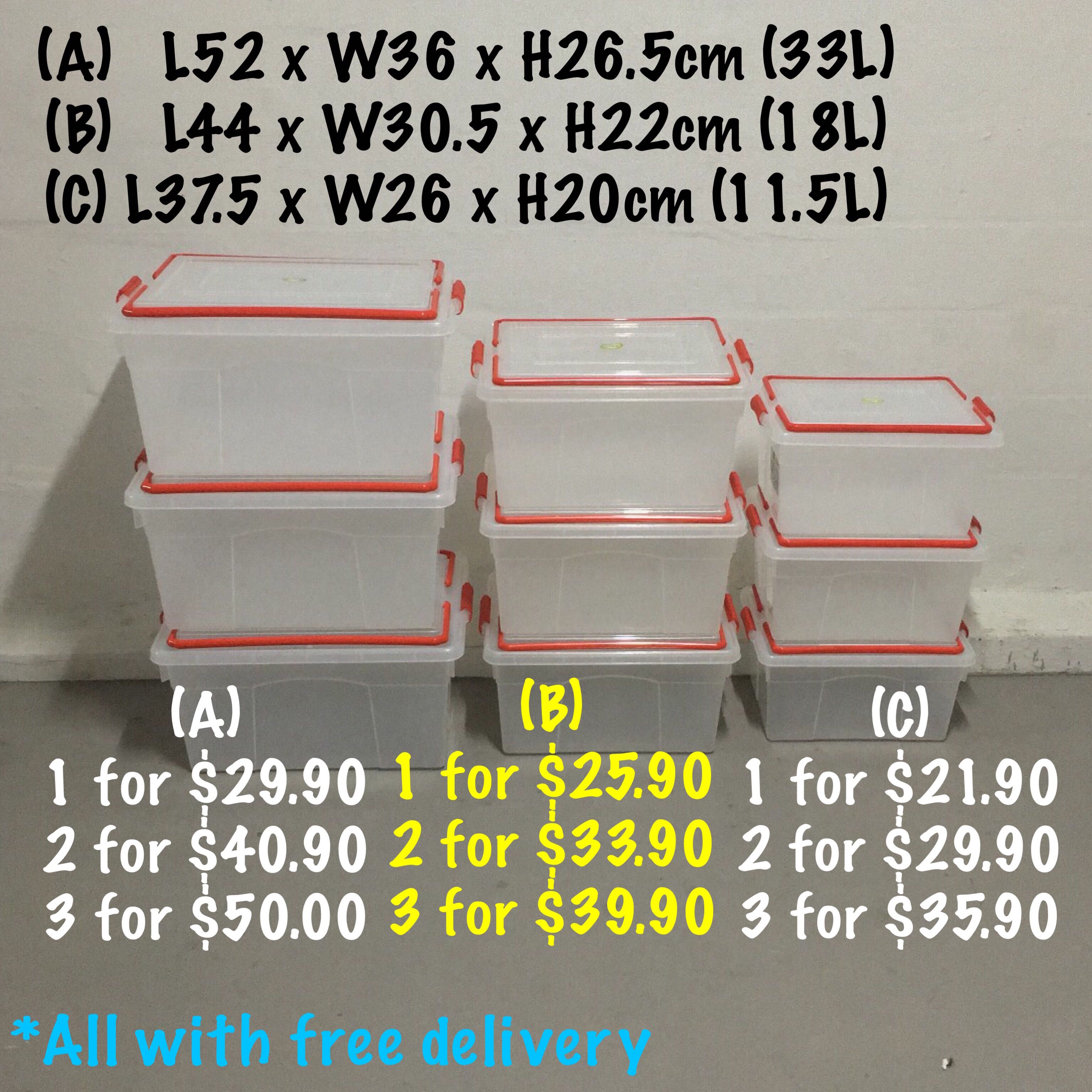 Toyogo Handy Storage Box (3.5L, 5L, 11.5L, 18L & 33L), Furniture ...