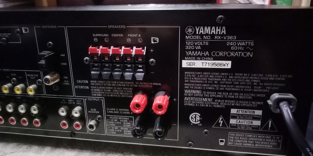 Yamaha RX-V363 5.1 Av Receiver, Audio, Soundbars, Speakers & Amplifiers ...