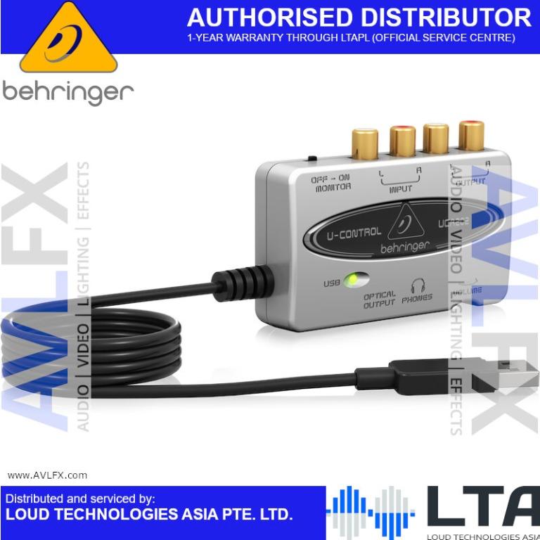 Behringer UCA202 Ultra-Low Latency 2 In/2 Out USB/Audio Interface with Digital Output, Music ...