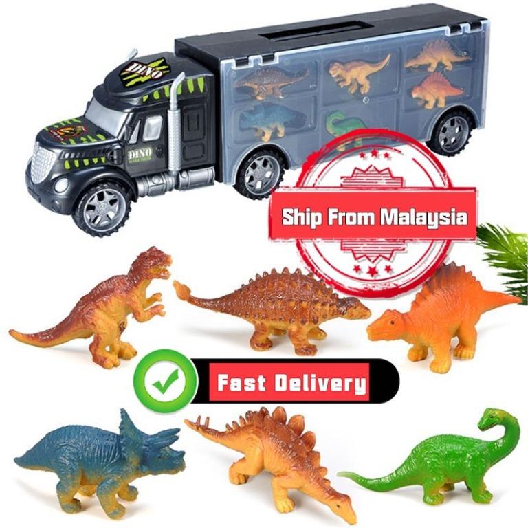 Dinosaur Truck Transport Car Carrier Truck Toy with 6 Dinosaurs Toys ...