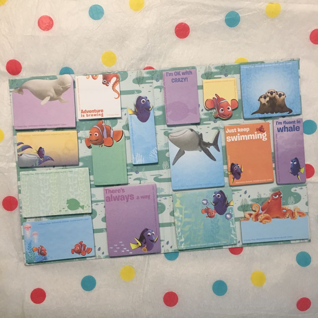 DISNEY PIXAR FINDING NEMO DORY OCEAN BUDDIES POST IT NOTES SET ...
