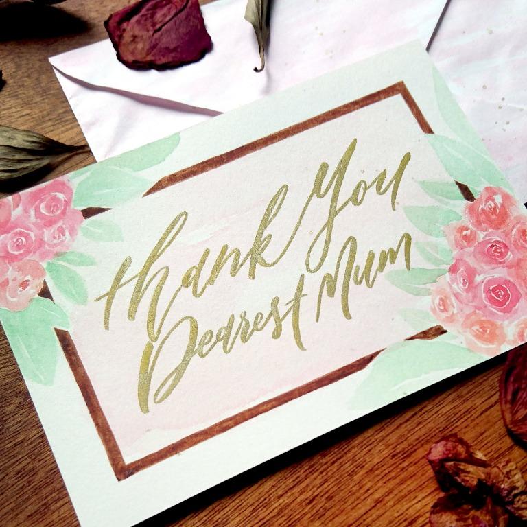 Bespoke Mother's Day Cards (Calligraphy Writing, Illustration Drawing ...
