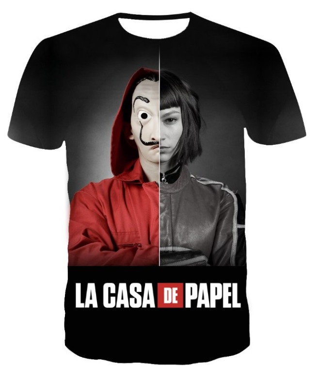 MONEY HEIST NETFLIX TV SHOW - 3D TSHIRT, Men's Fashion, Tops & Sets ...