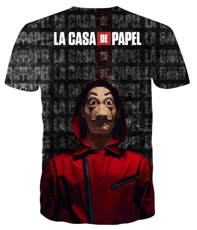 MONEY HEIST NETFLIX TV SHOW - 3D TSHIRT, Men's Fashion, Tops & Sets ...