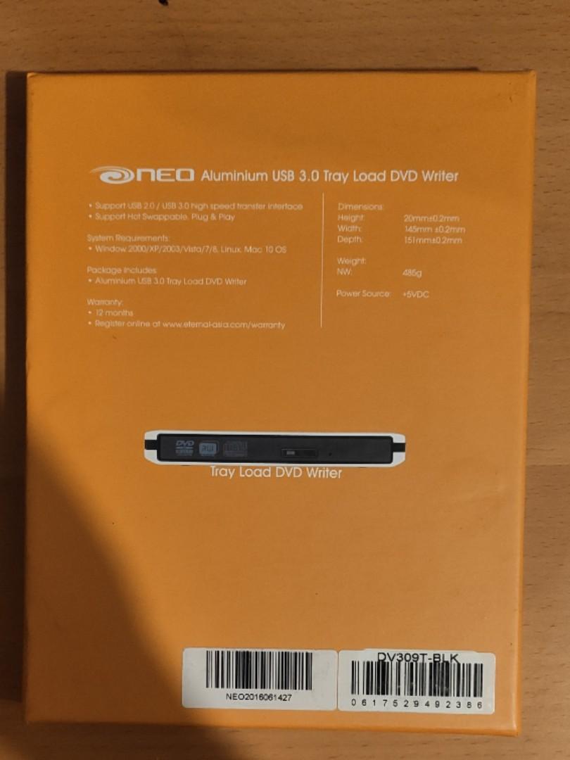 Neo External DVD Writer USB 3.0 Aluminium With Free mediaAvatar ...
