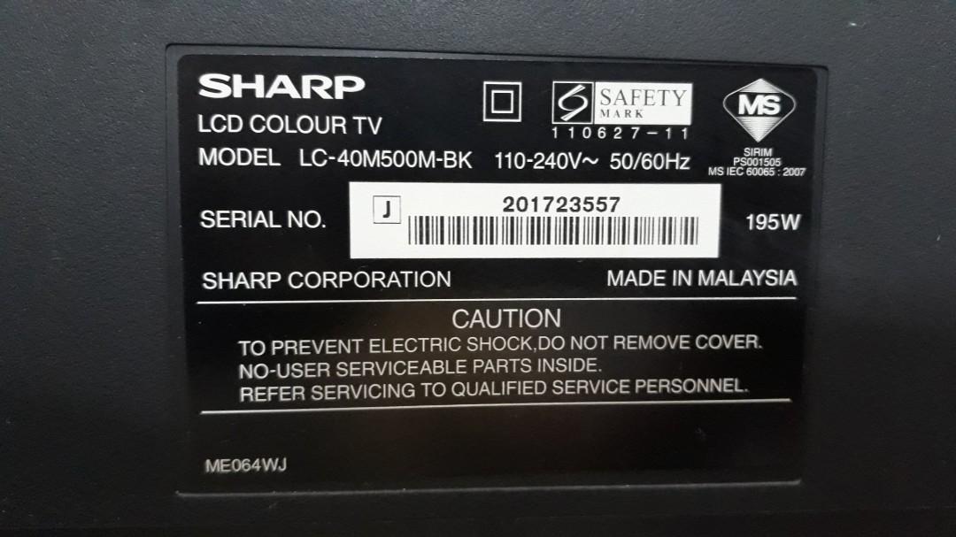 Power board Sharp LCD TV, TV & Home Appliances, TV & Entertainment, TV ...