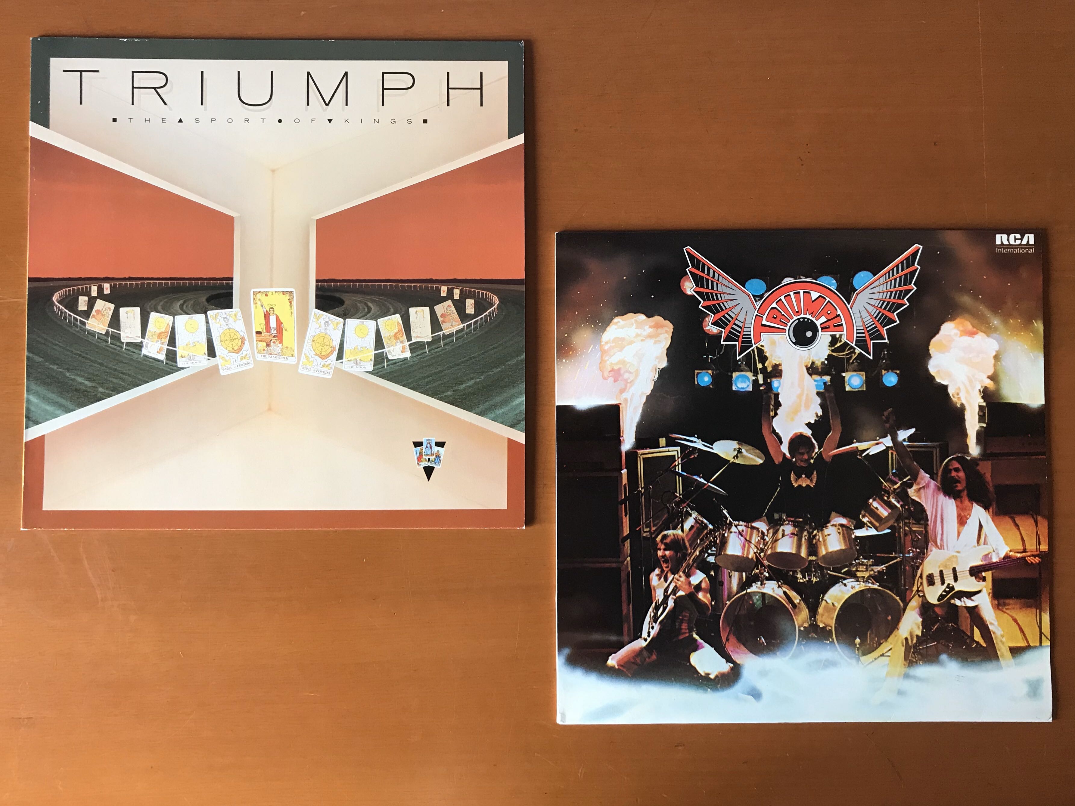 Triumph LP Vinyl Combo Lots 2 x Vinyl Record Piring Hitam Hard Rock ...