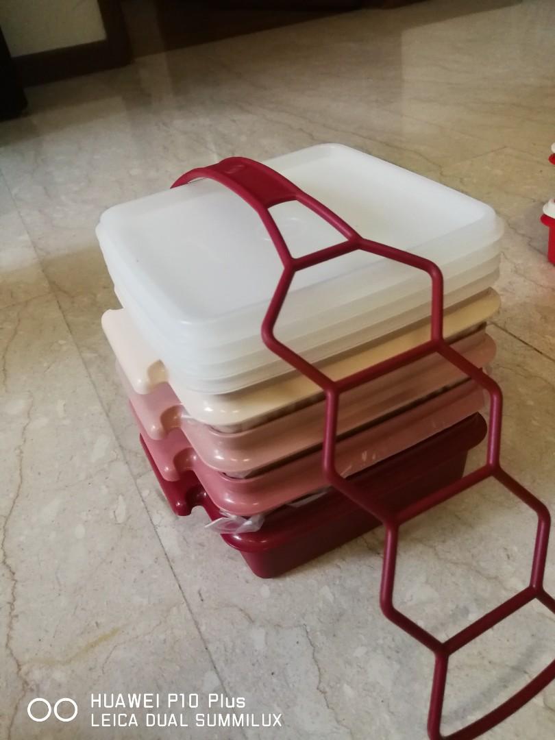 Tupperware 4 tier food carrier, Furniture & Home Living, Kitchenware ...