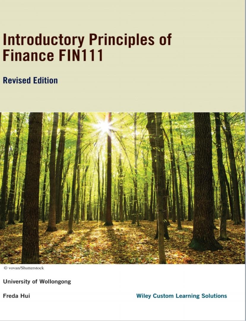 UOW: Introductory Principles of Finance FIN111 e-text, Hobbies & Toys ...