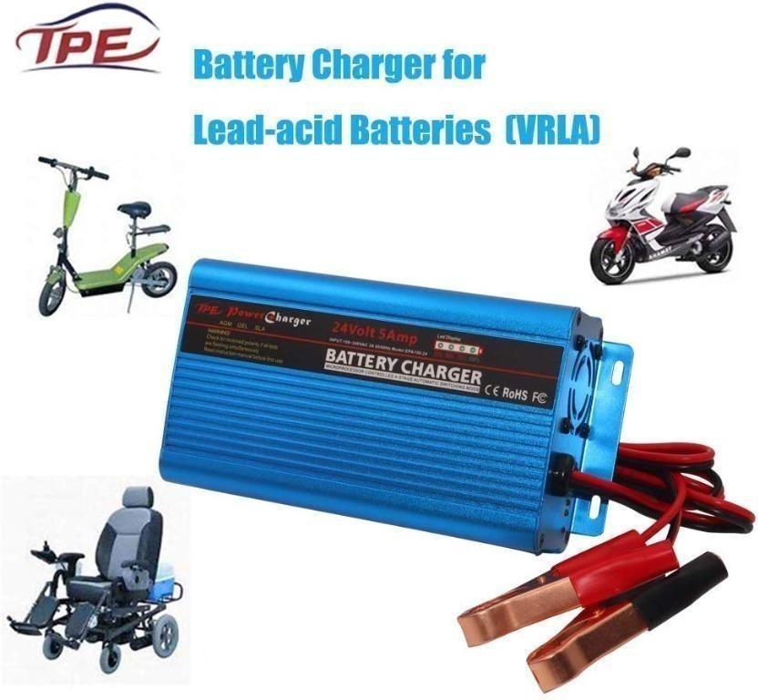24V 5Amp Automatic Battery Charger - Alligator Clips [EPA150-24-01 ...