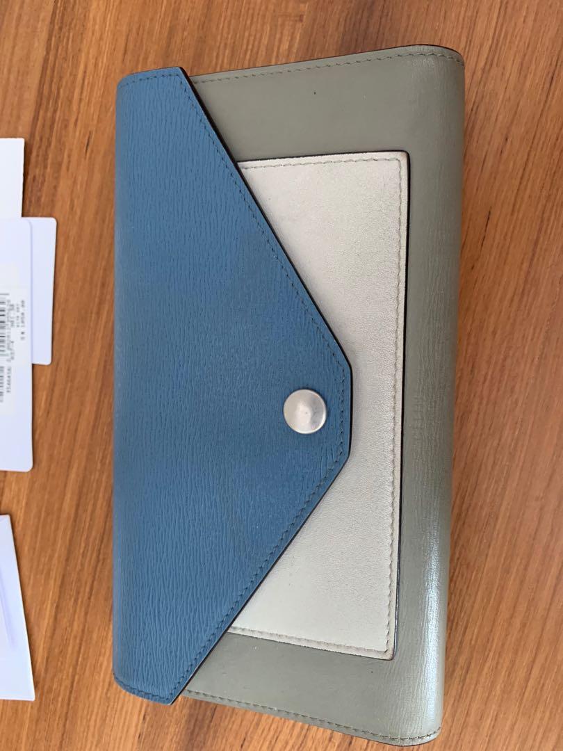 Celine washed blue envelope wallet, Women's Fashion, Bags & Wallets ...