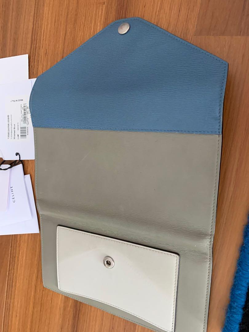 Celine washed blue envelope wallet, Women's Fashion, Bags & Wallets ...