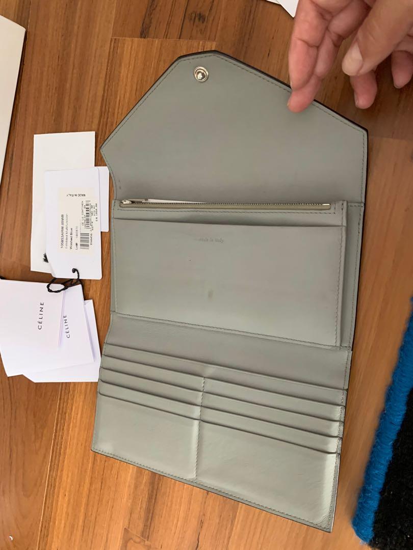 Celine washed blue envelope wallet, Women's Fashion, Bags & Wallets ...