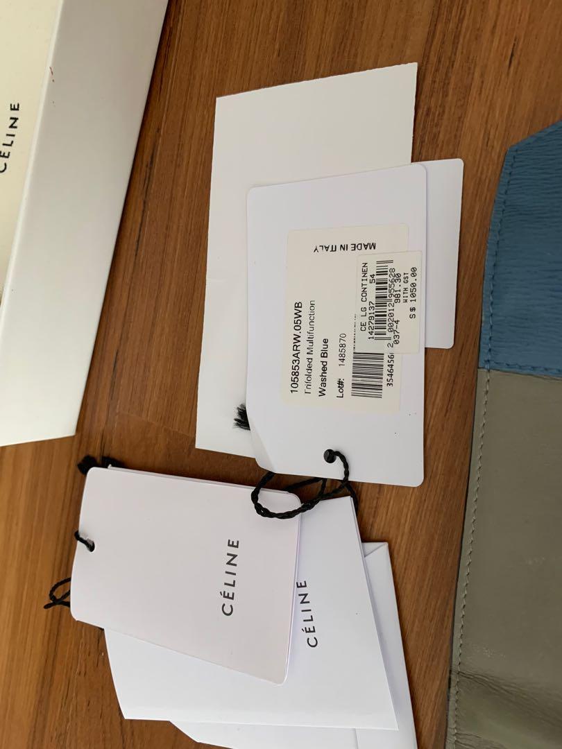 Celine washed blue envelope wallet, Women's Fashion, Bags & Wallets ...