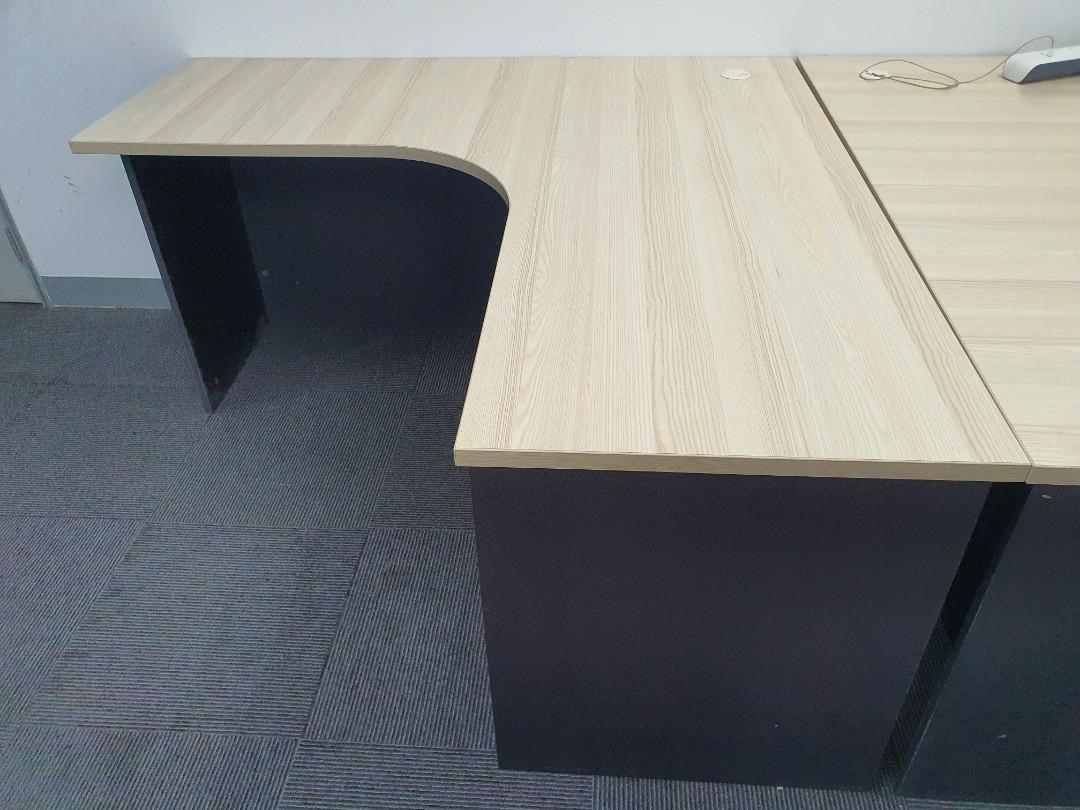 L Shape office table (1.5m x 1.5m), Furniture & Home Living, Furniture ...