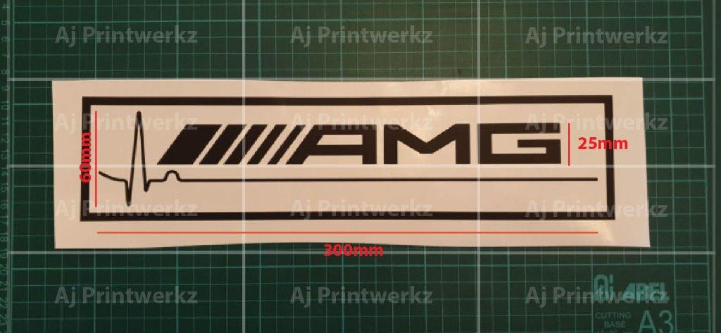 Mercedes AMG Heart Beat logo Black sticker, Car Accessories ...