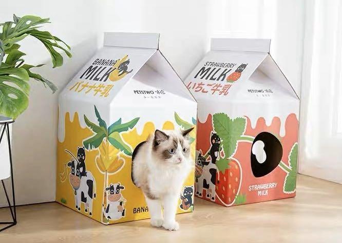 Milk Carton Cat Scratcher, Pet Supplies, For Cats, Cat Accessories on ...
