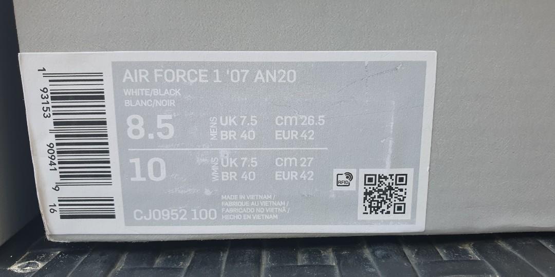 Nike AF1 AN20 size 8.5 US | 42 EUR Air Force 1, Men's Fashion, Footwear ...