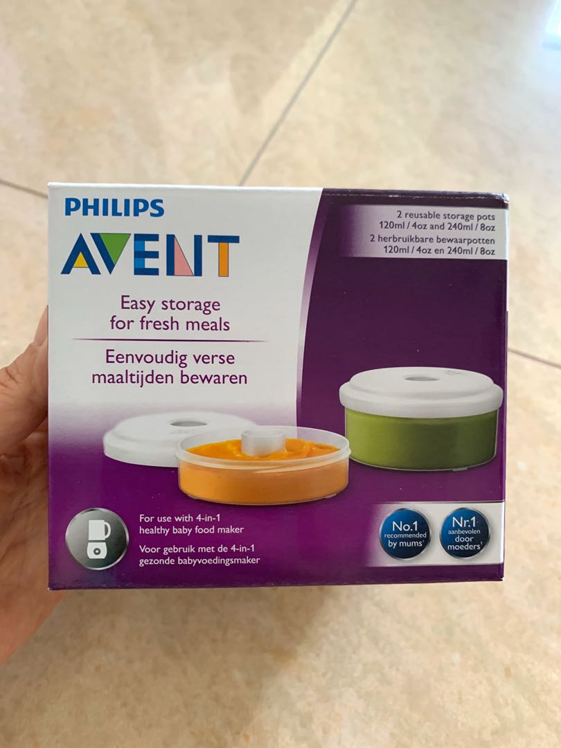 Philips Avent 2 Reusable Storage Pots (NEW), Babies & Kids, Nursing ...