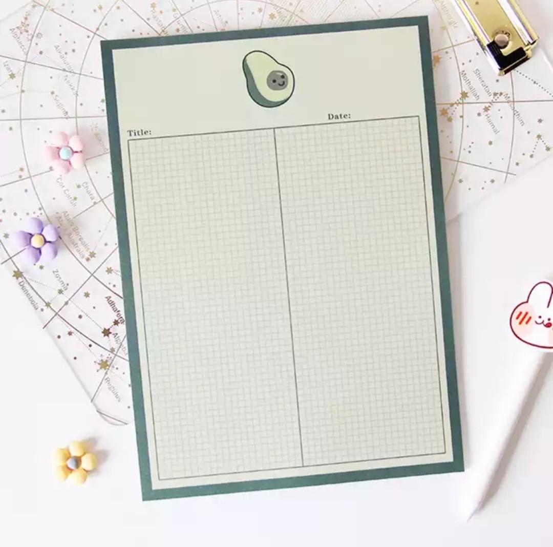 PO 30pcs/lot Korean Style Avocado/Kawaii Bear/Flowers/Heart Notepad ...