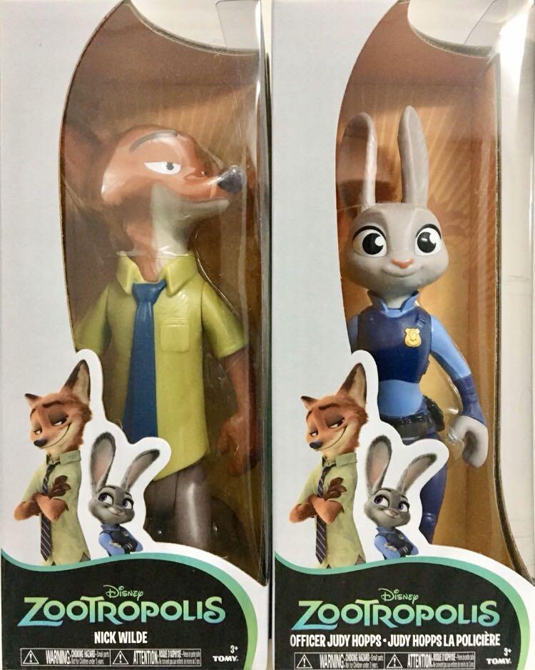 Tomy Zootopia 優獸大都會 Zootropolis 24cm高Figure (Nick Wilde 阿力 Judy Hopps 茱迪), 興趣及遊戲, 玩具 & 遊戲類 ...