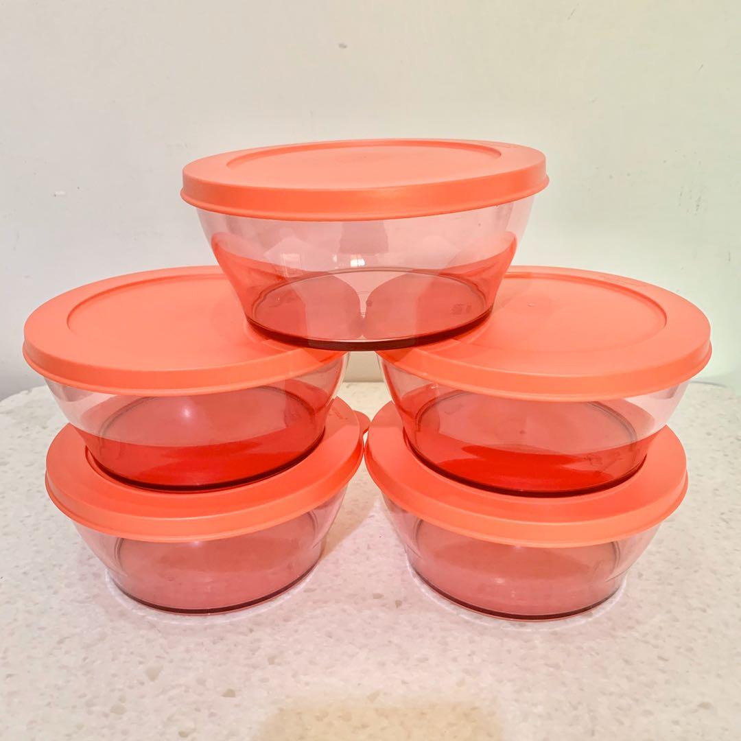 Tupperware Crystal Clear Bowl with red seal/Cover (610ml / 1 Pcs ...