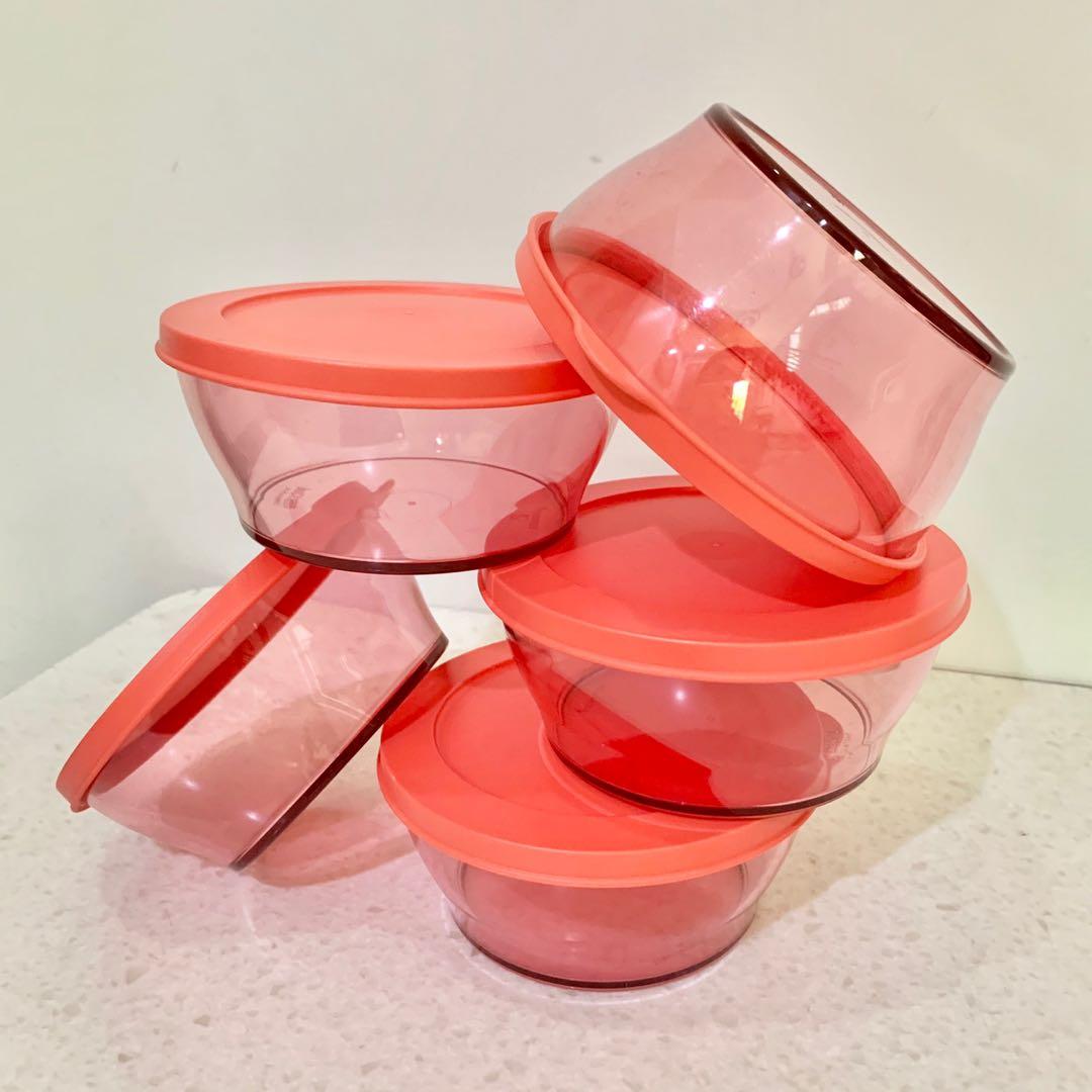 Tupperware Crystal Clear Bowl with red seal/Cover (610ml / 1 Pcs ...