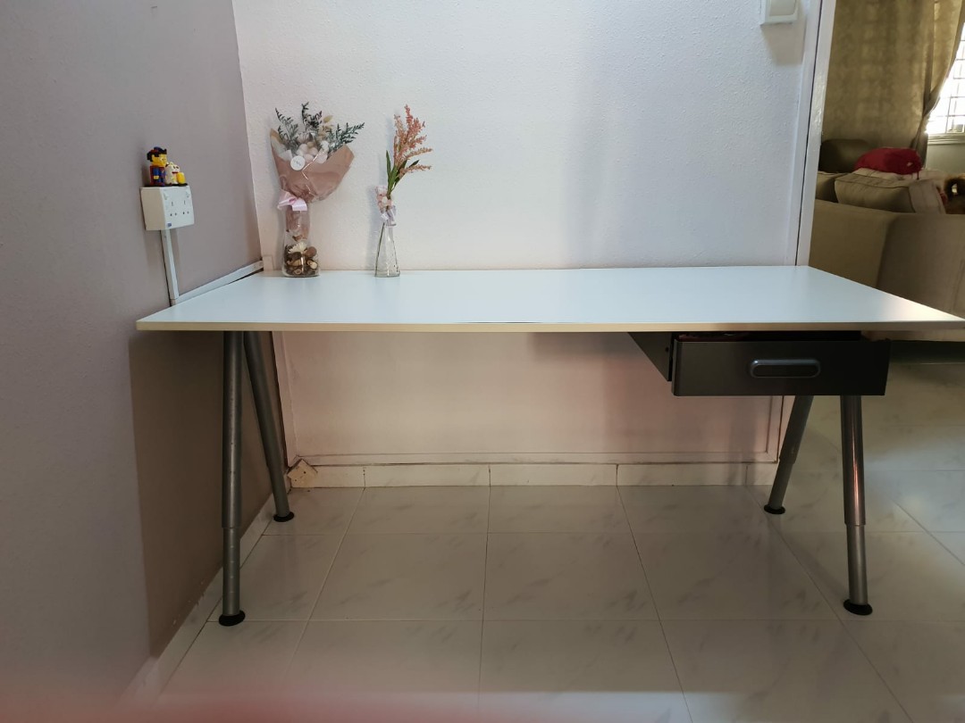 Study table with single drawer, Furniture & Home Living, Furniture ...