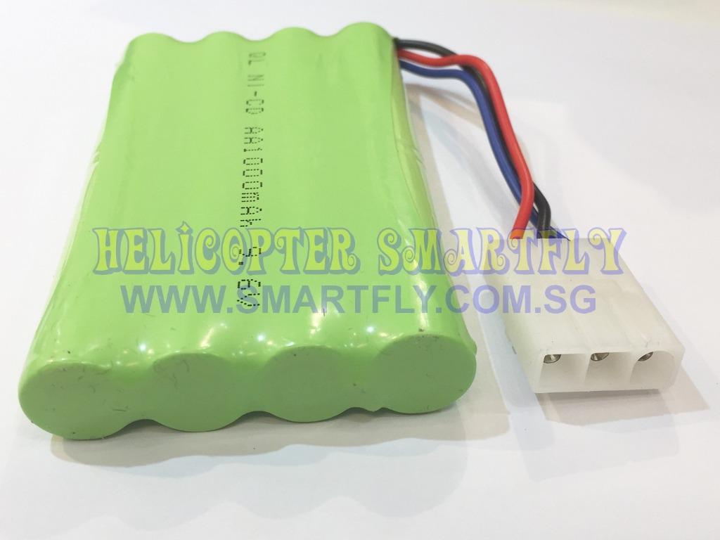 9.6V 1000mah rechargeable Ni-CD / NiMH battery 3 pin Tamiya white ...