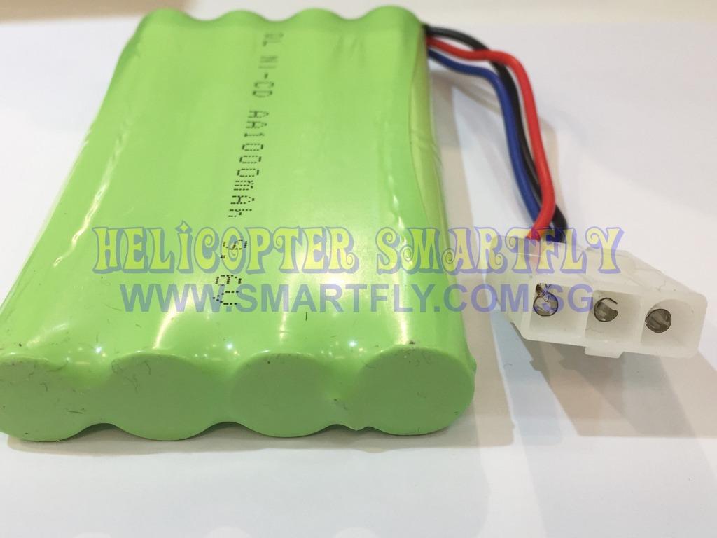 9.6V 1000mah rechargeable Ni-CD / NiMH battery 3 pin Tamiya white ...