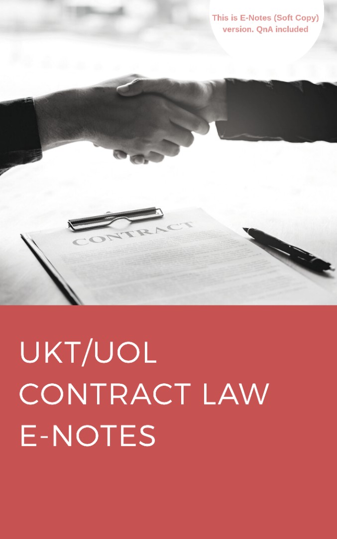 [E-Notes]UKT/UOL Contract Law Notes, Hobbies & Toys, Books & Magazines ...