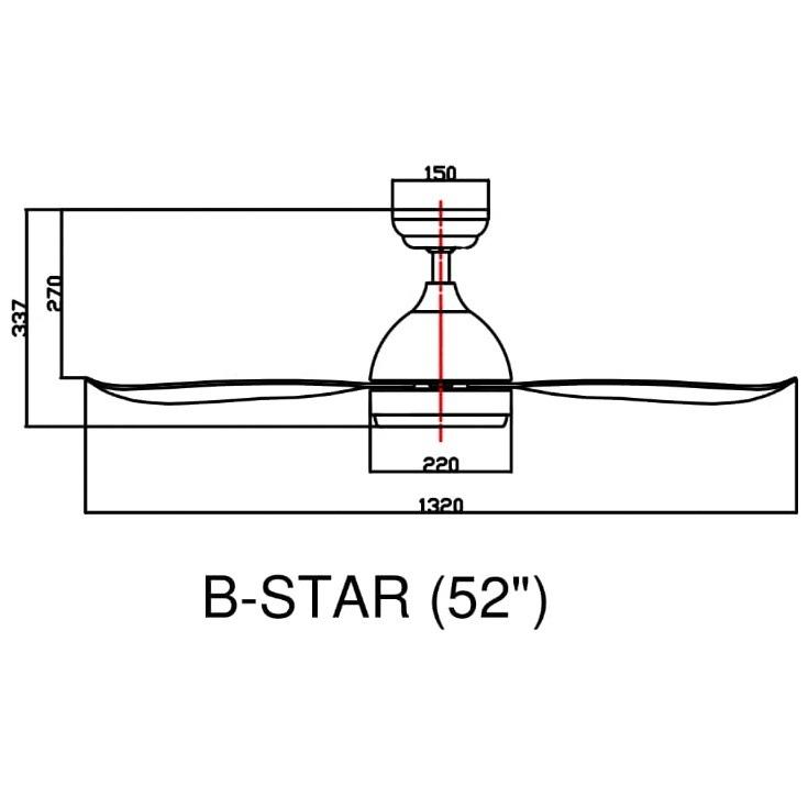 Fanco B-star DC ceiling fan 36"/46"/52" with 3tone LED light and remote ...
