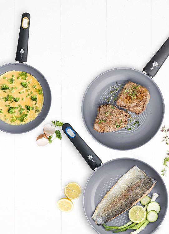 Greenpan Siena 3D 28cm induction open skillet pan-Fish& Veggi/GSV 18cm ...