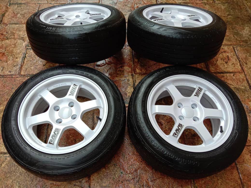 Rim TE37 15 inci pcd100, Auto Accessories on Carousell