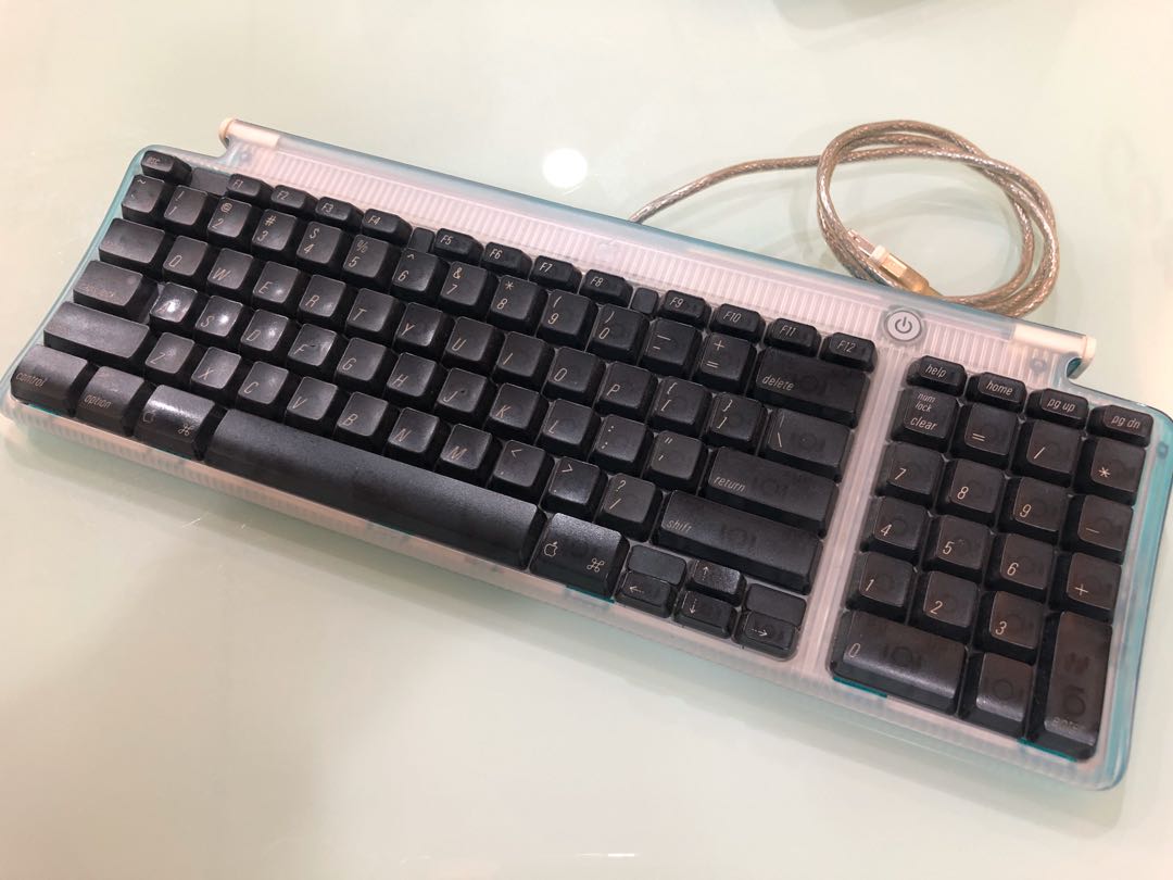 Vintage Apple keyboard iMac G3 wired USB mouse Blueberry Blue ...